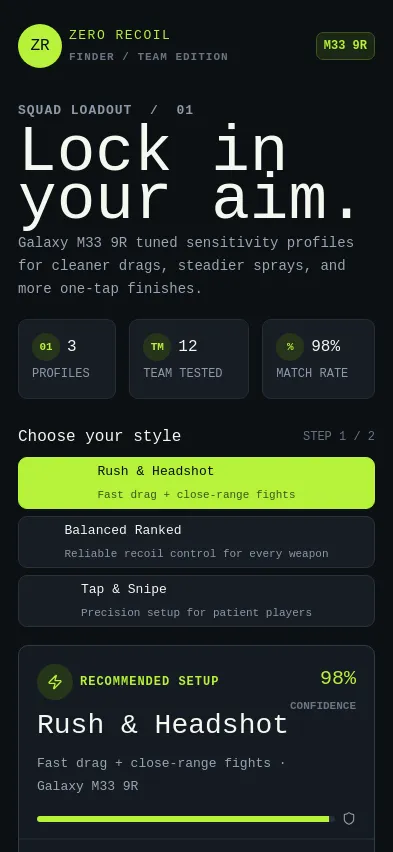 Zero Recoil Finder