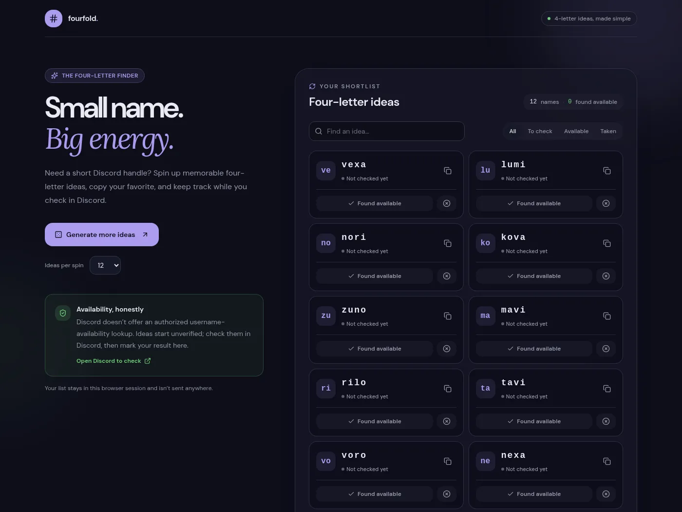 Discord Name Finder