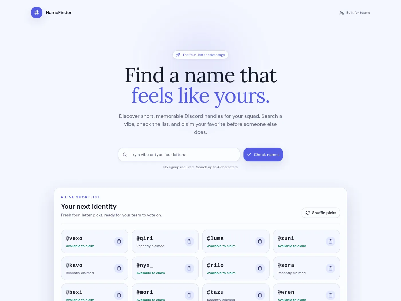 Discord NameFinder