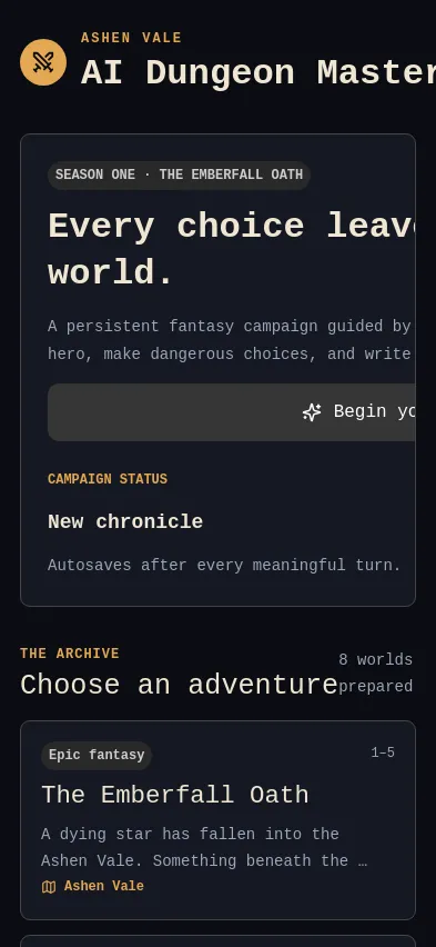AI Dungeon Master RPG