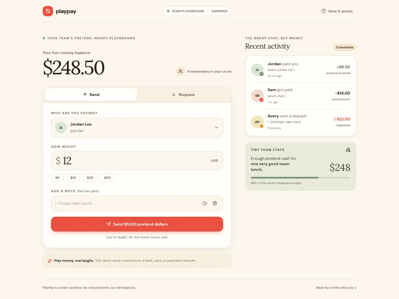 Virtual Pay Playground
