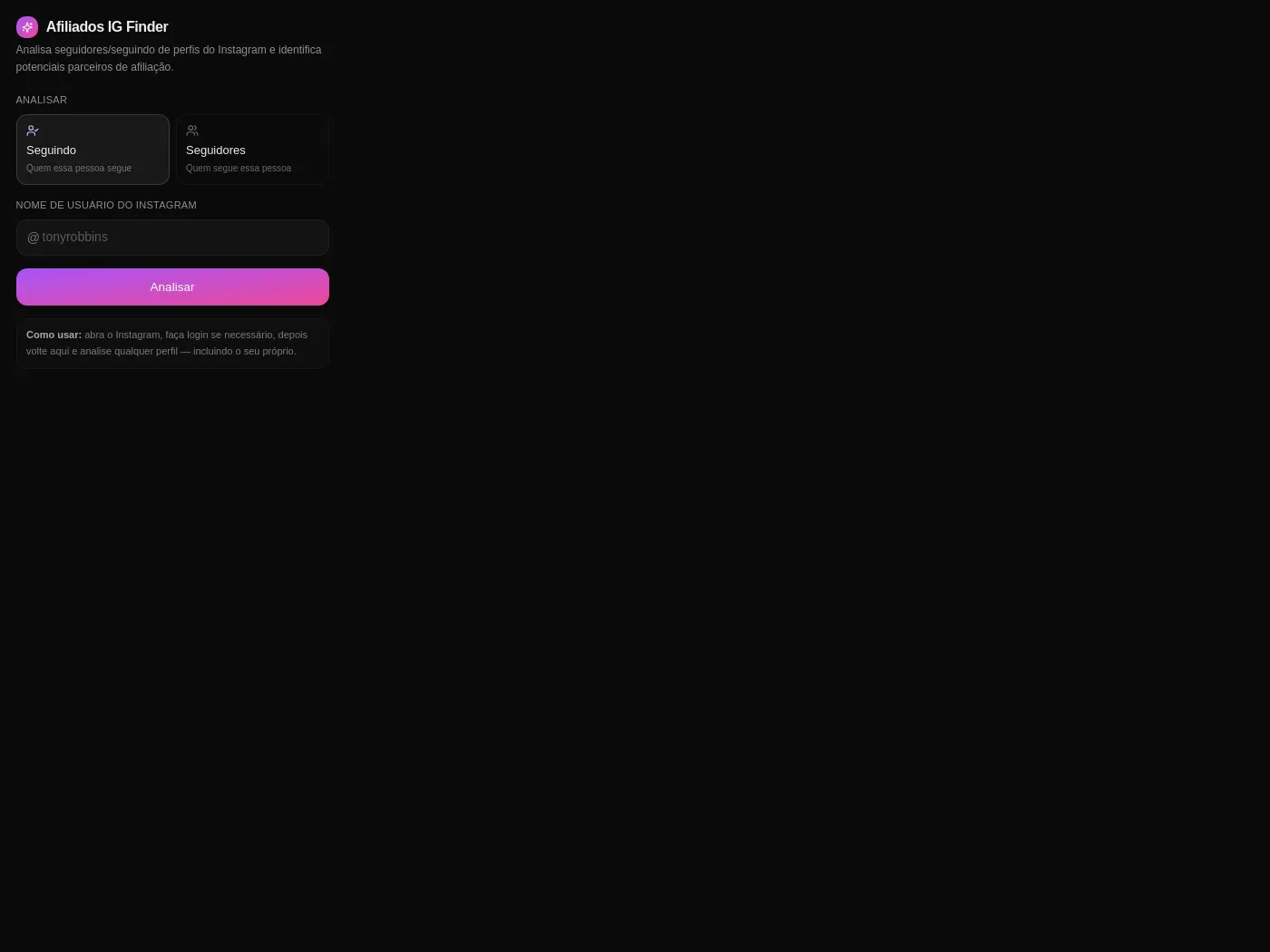Afiliados IG Finder
