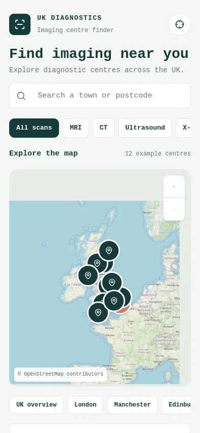 UK Diagnostics Map