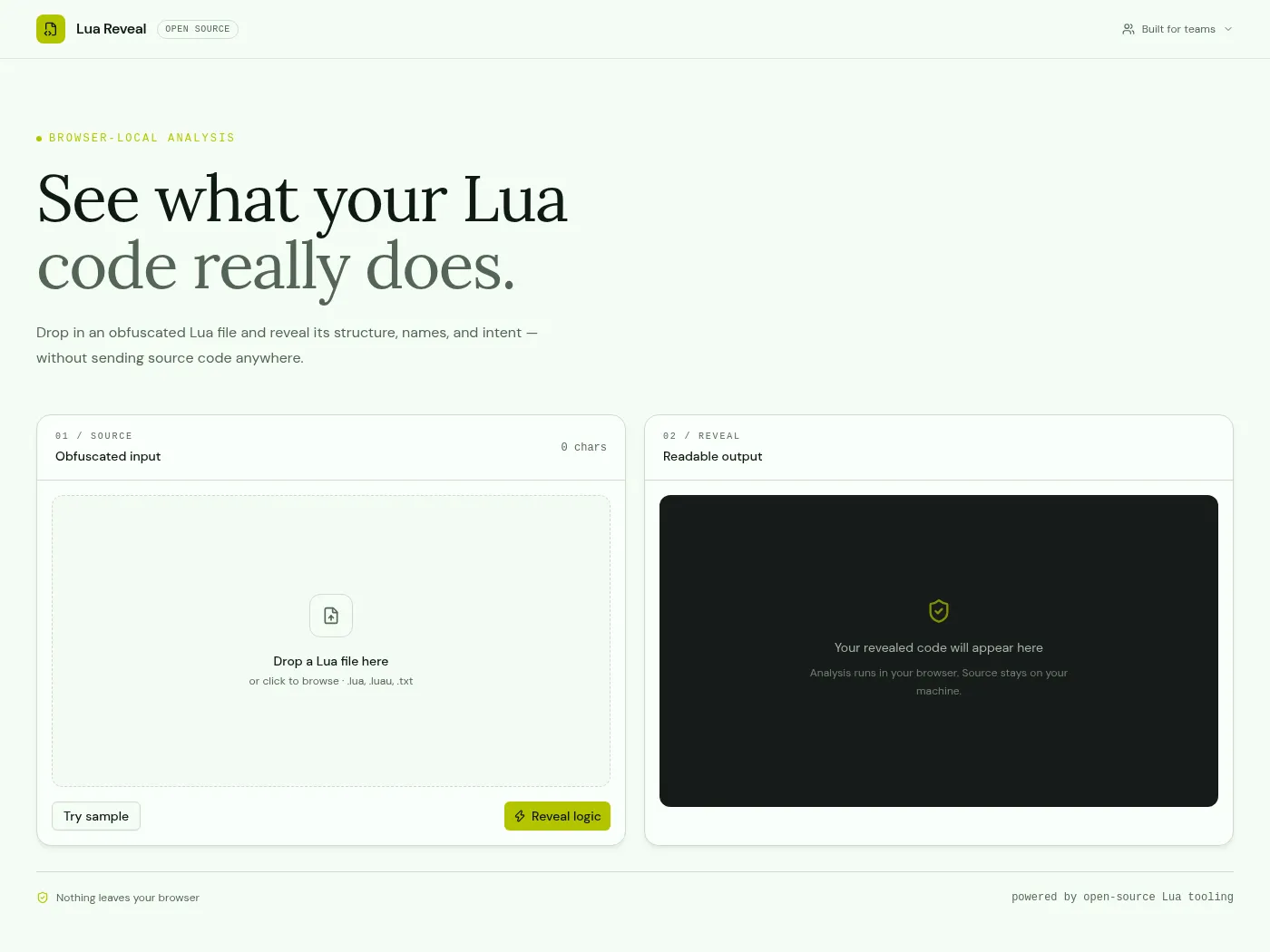 Lua Reveal
