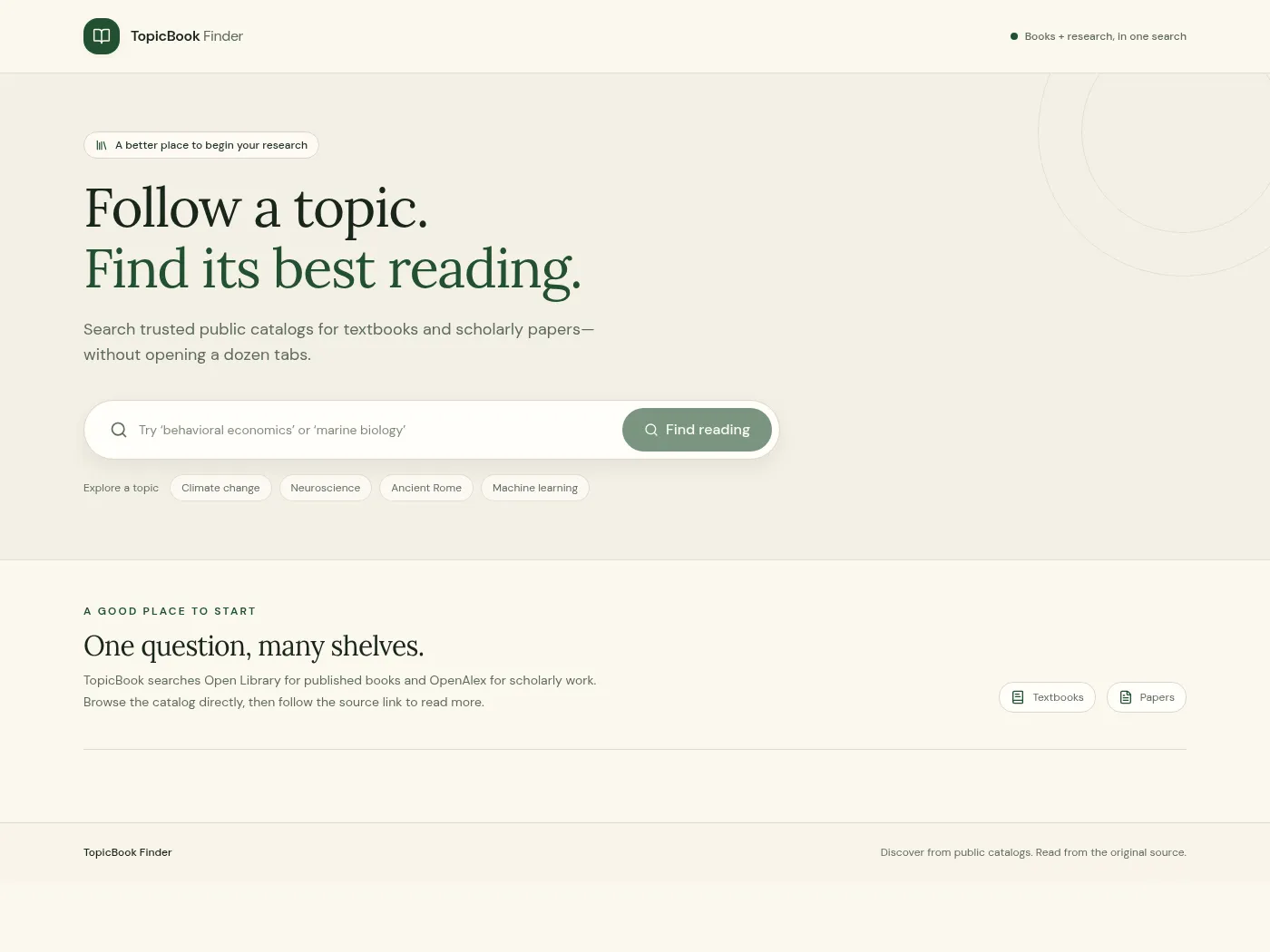 TopicBook Finder