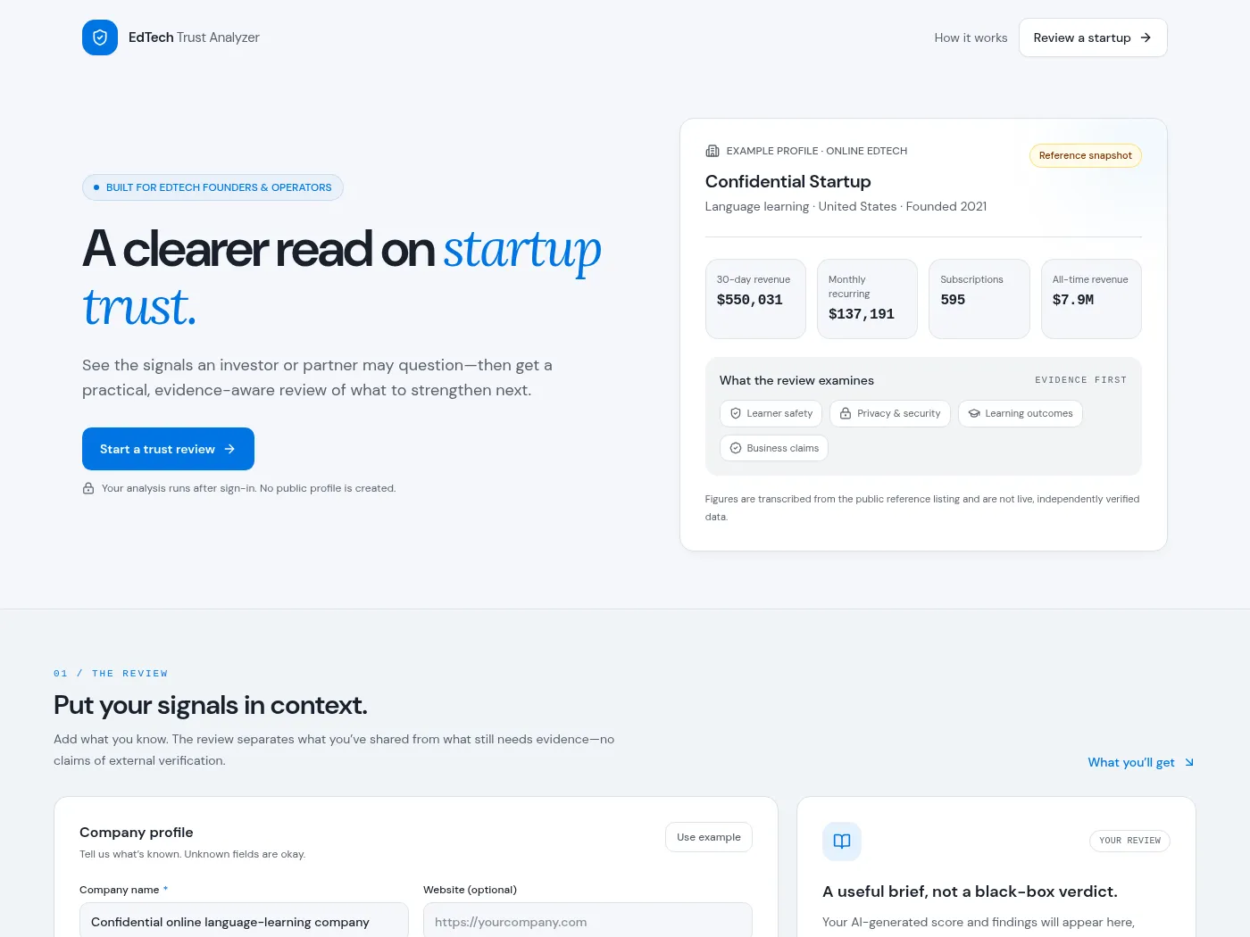 EdTech Trust Analyzer