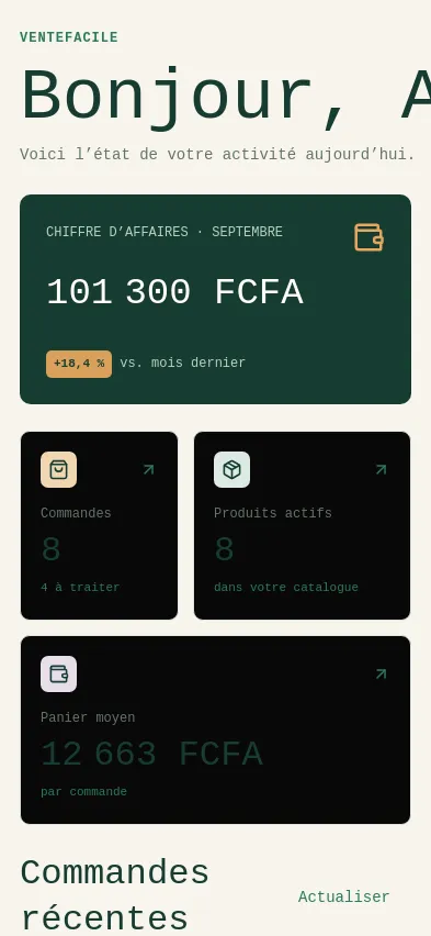 VenteFacile Mobile