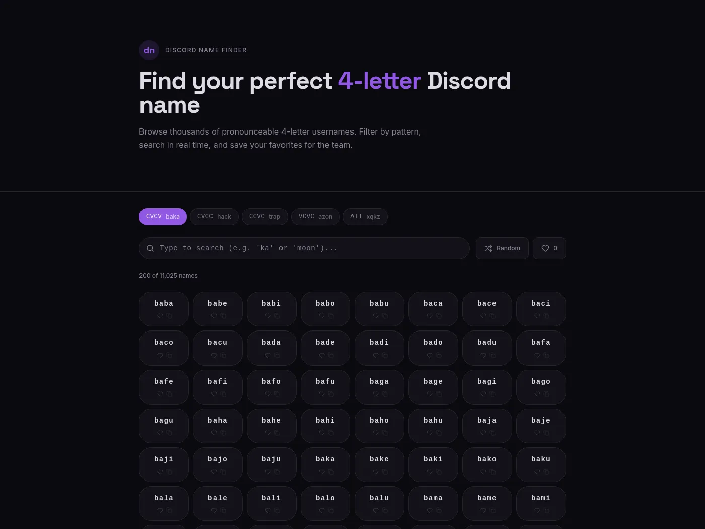 Discord Name Finder