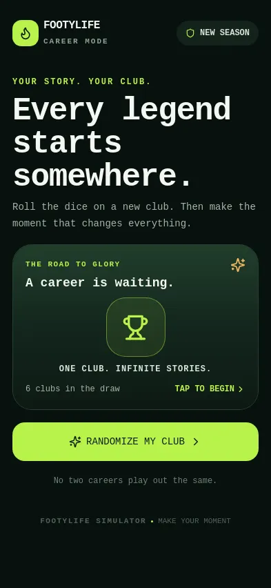 FootyLife Simulator