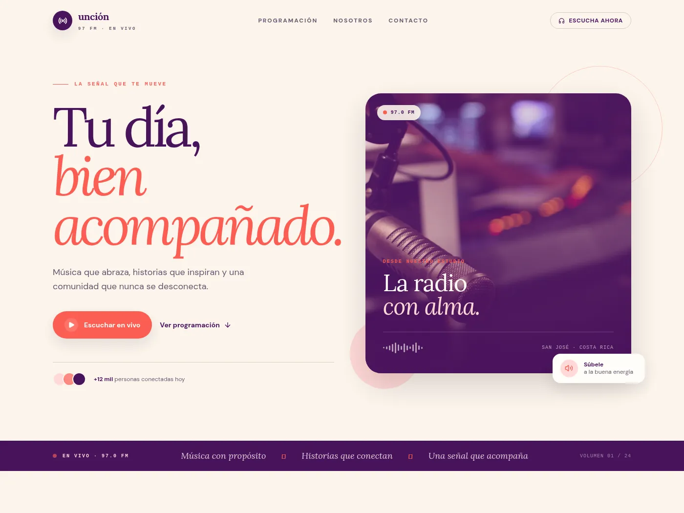 Unción 97 FM Station Page