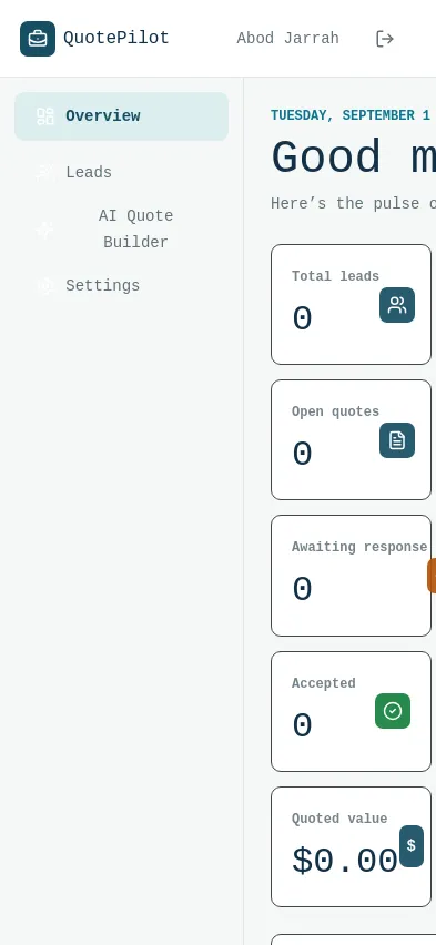 QuotePilot SaaS MVP