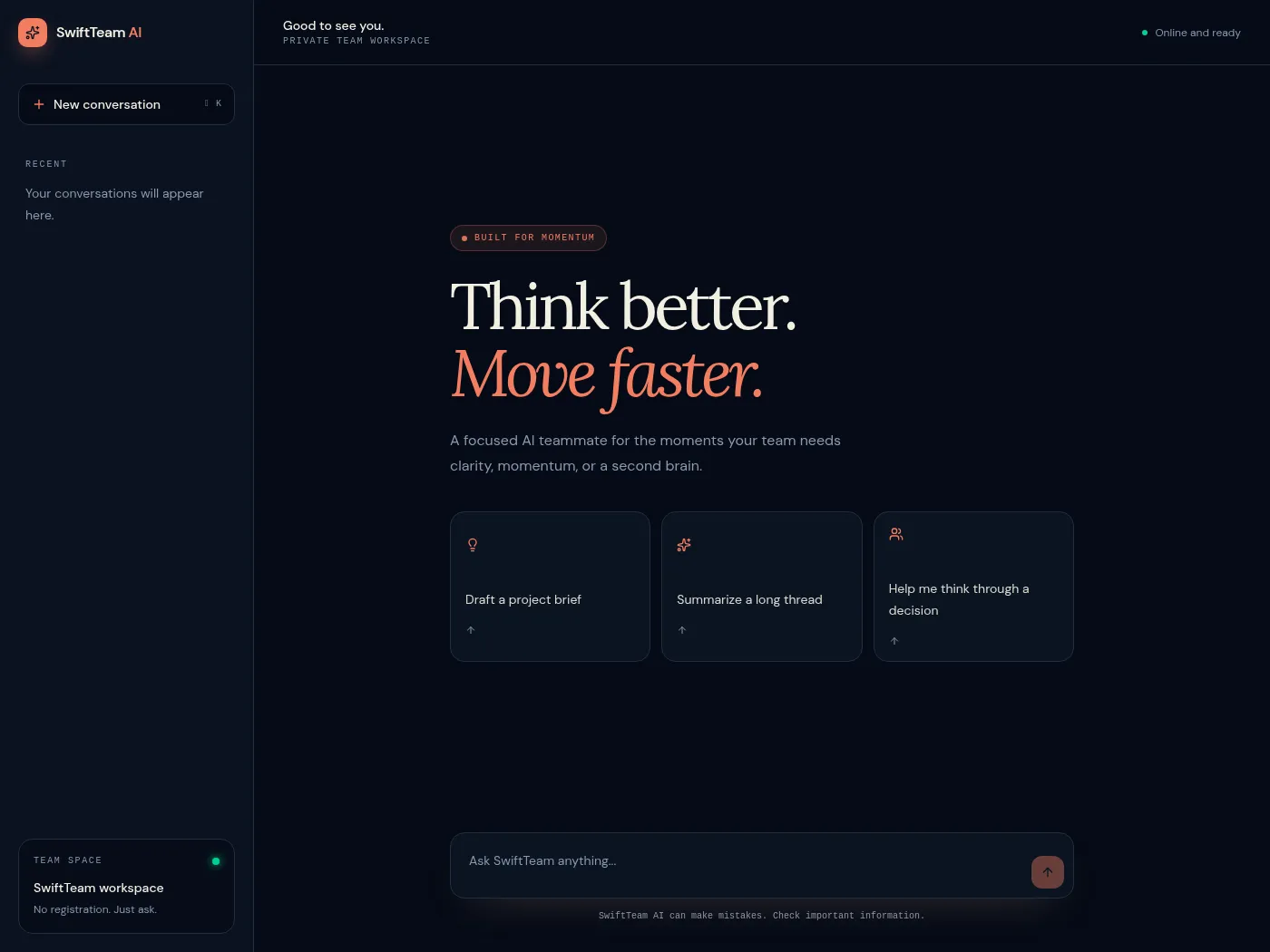 SwiftTeam AI Chat