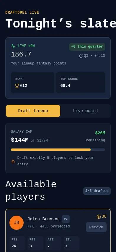 DraftDuel Live Fantasy