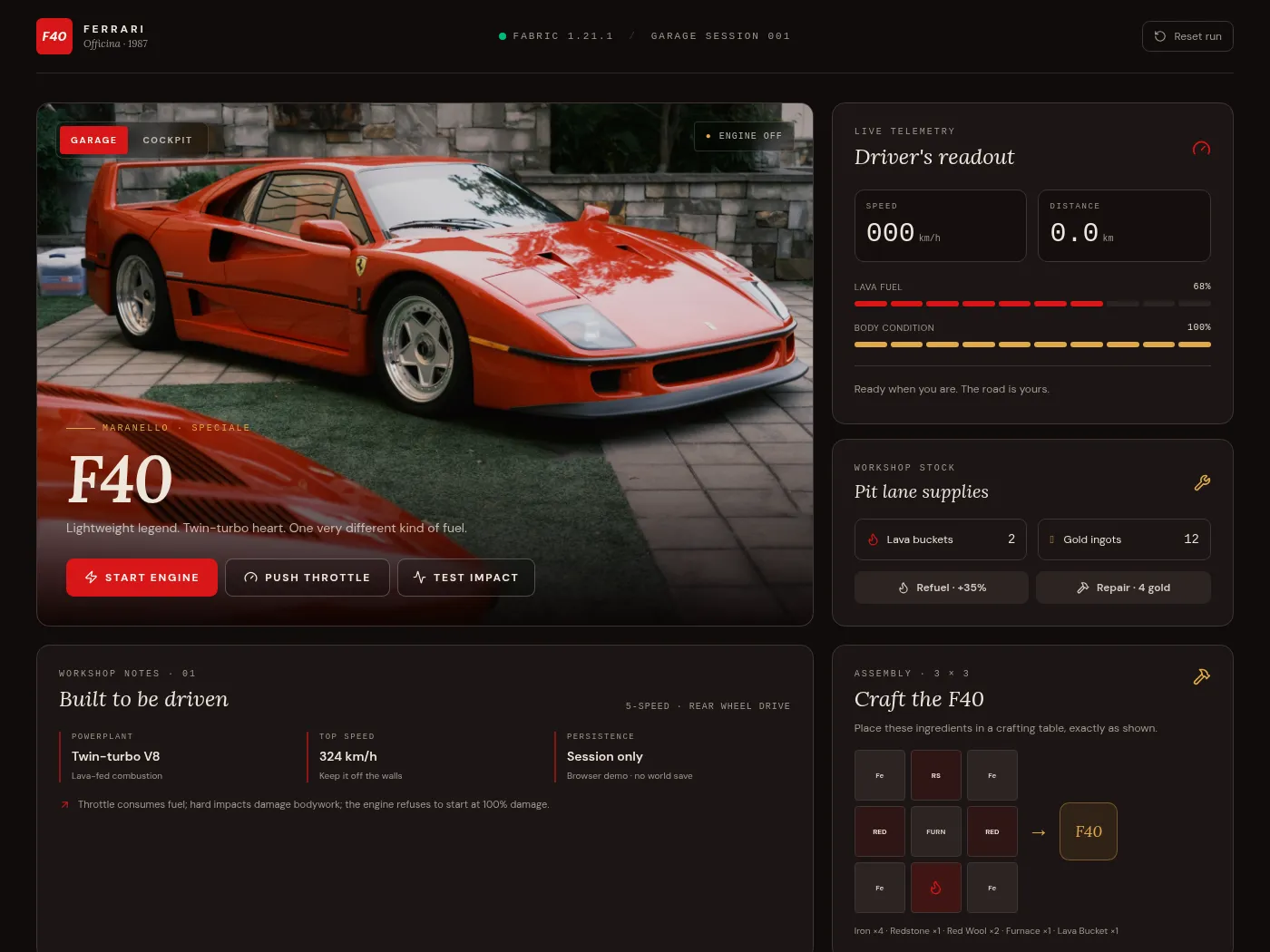 Ferrari F40 Fabric Mod
