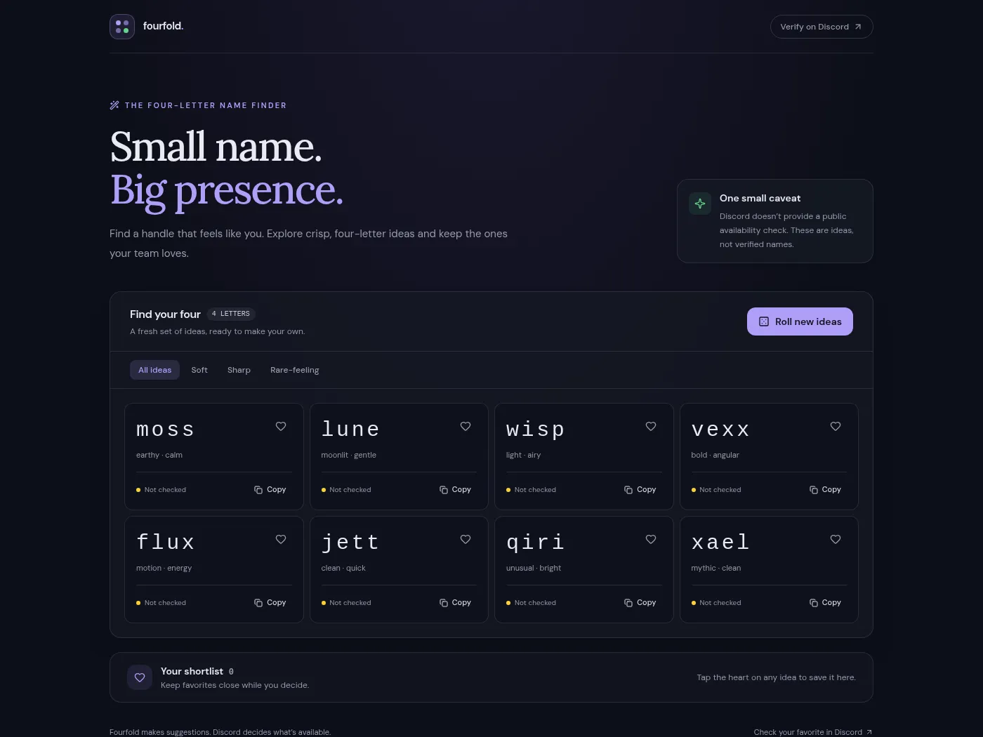 Discord 4-Letter Finder