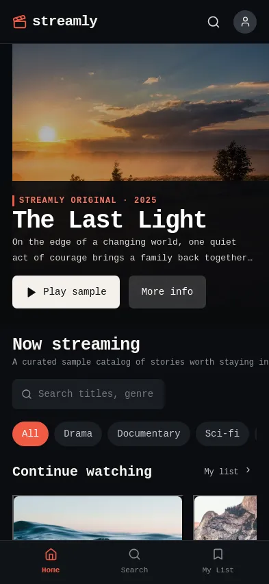 Streamly Mobile