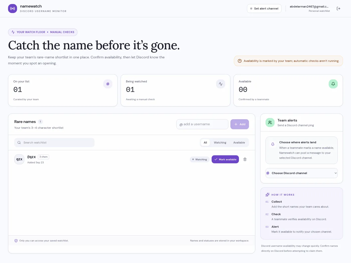 Discord Name Watcher