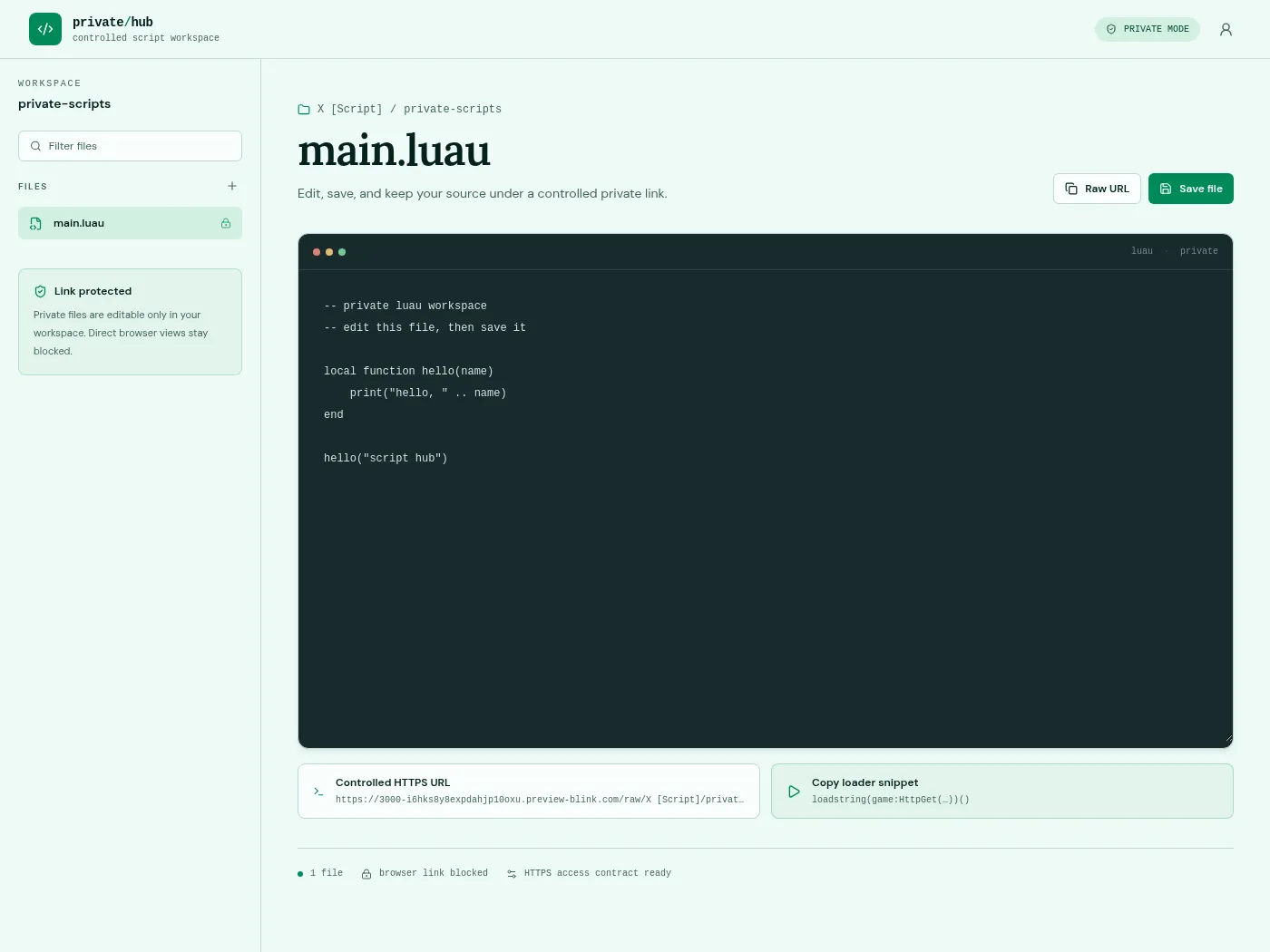 Private Script Hub Web
