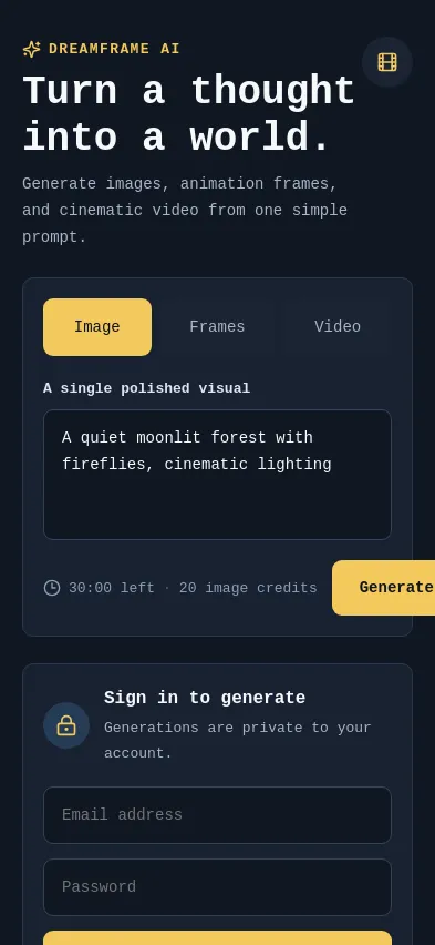 DreamFrame AI Studio