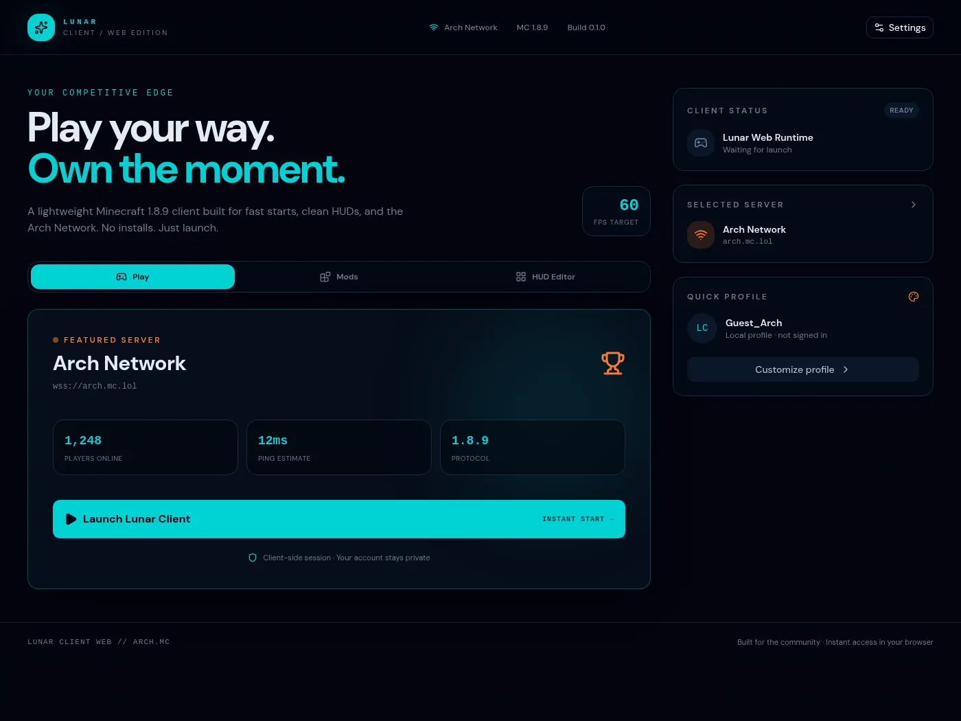 LunarCraft Web Client