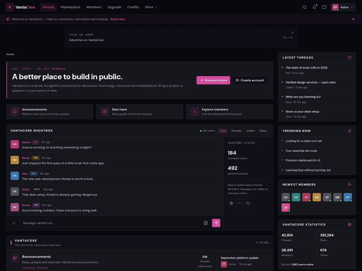 VantaCore Forum Frontend