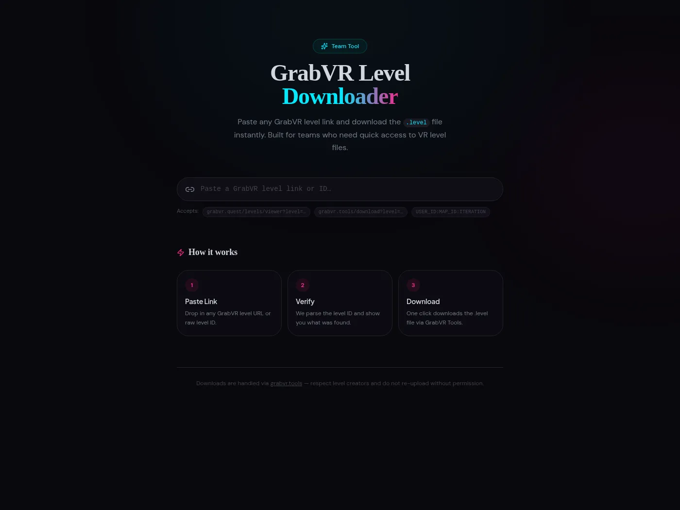 GrabVR Level Downloader