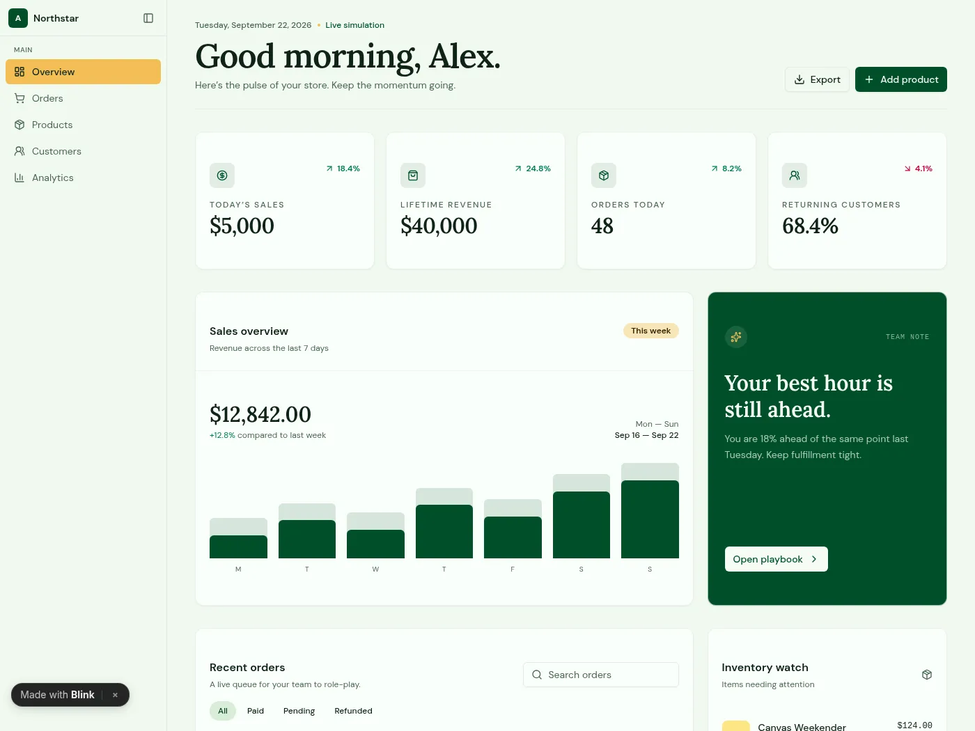 Shopify Admin Simulator