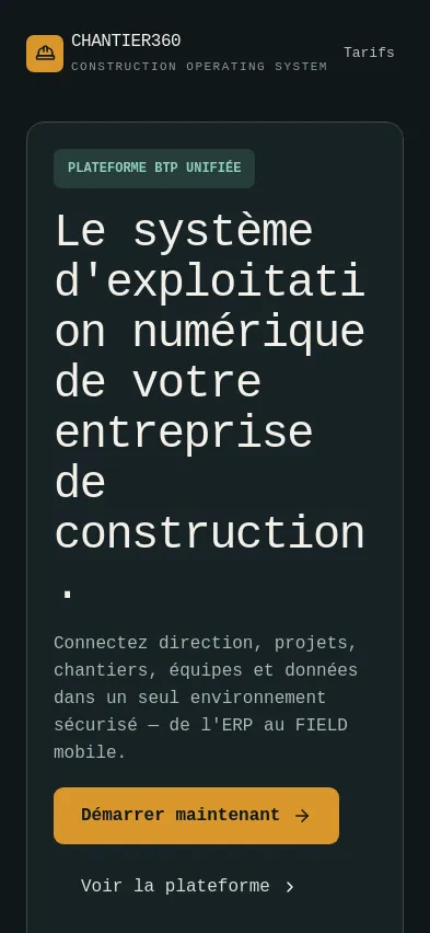 Chantier360 SaaS Portal