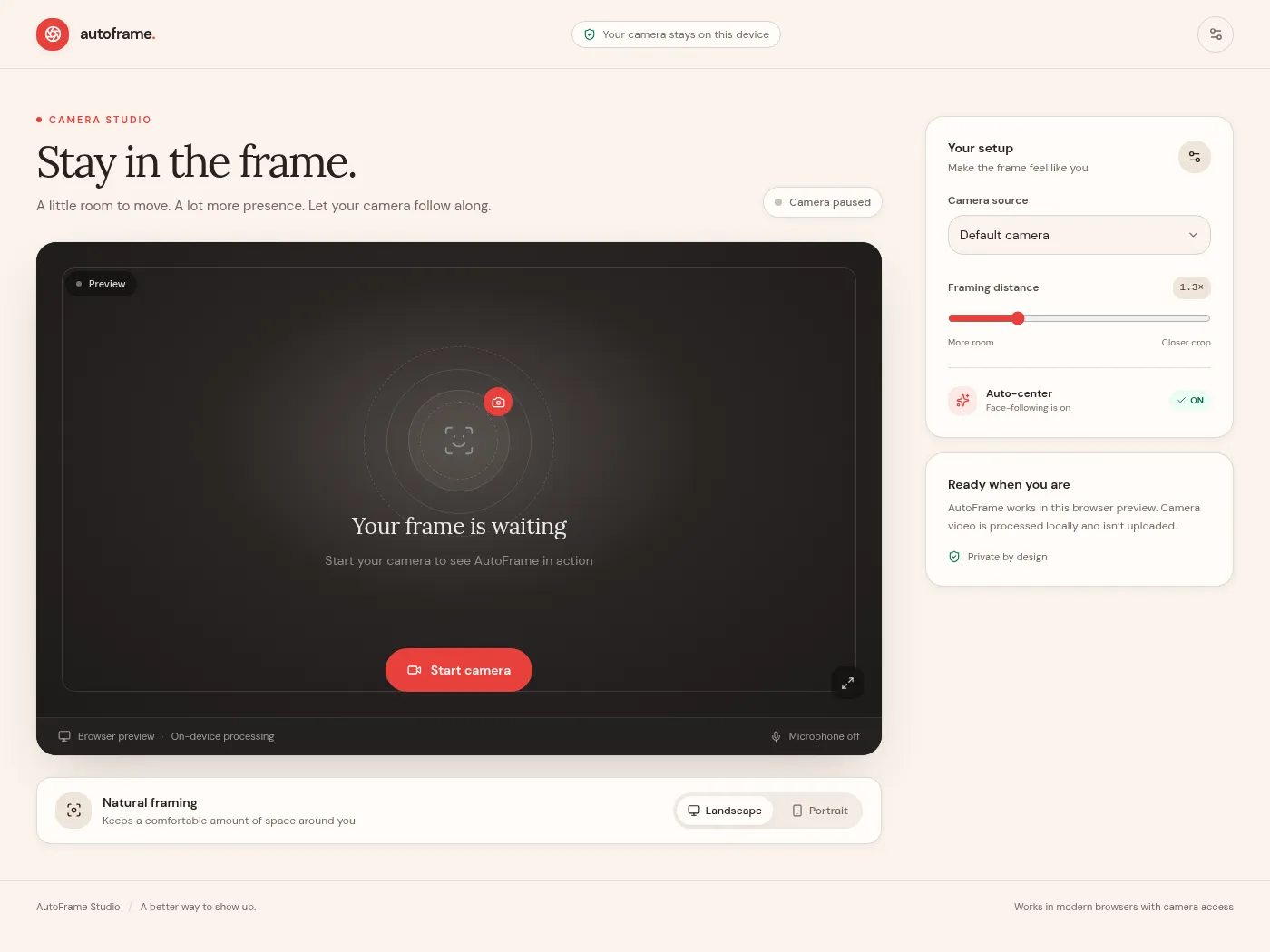 AutoFrame Video Centerer