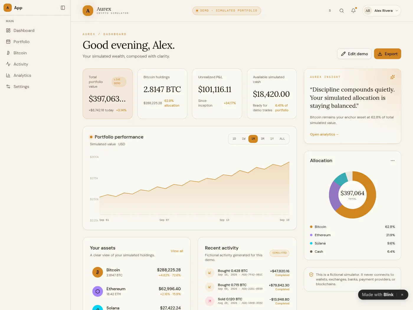Aurex Crypto Simulator