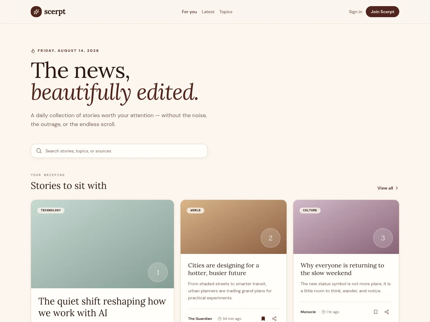 Scerpt News Platform