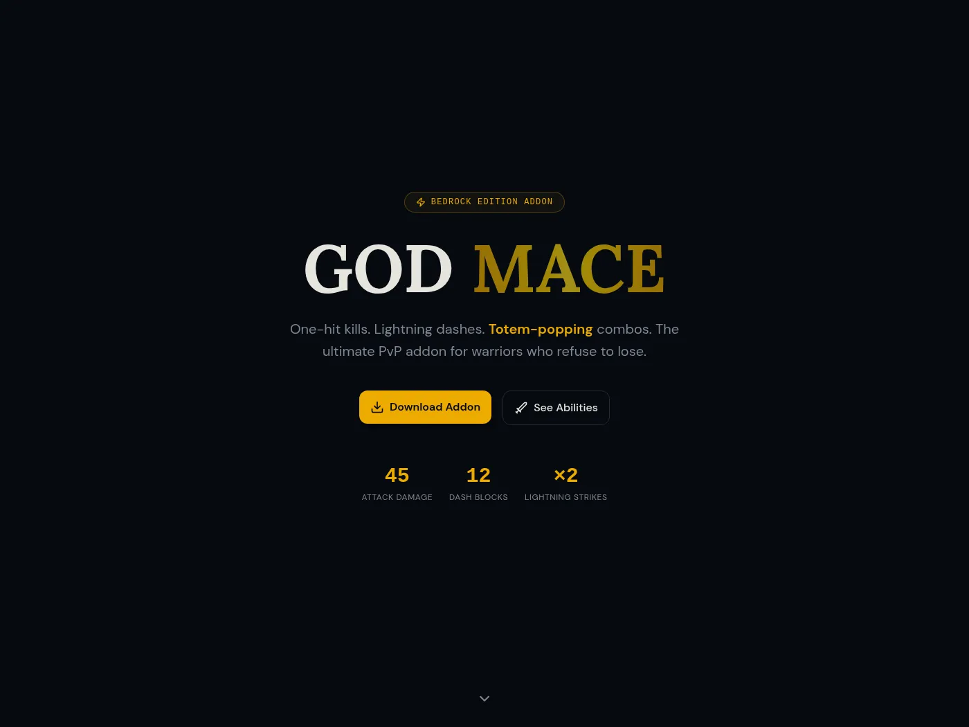 God Mace Minecraft Addon