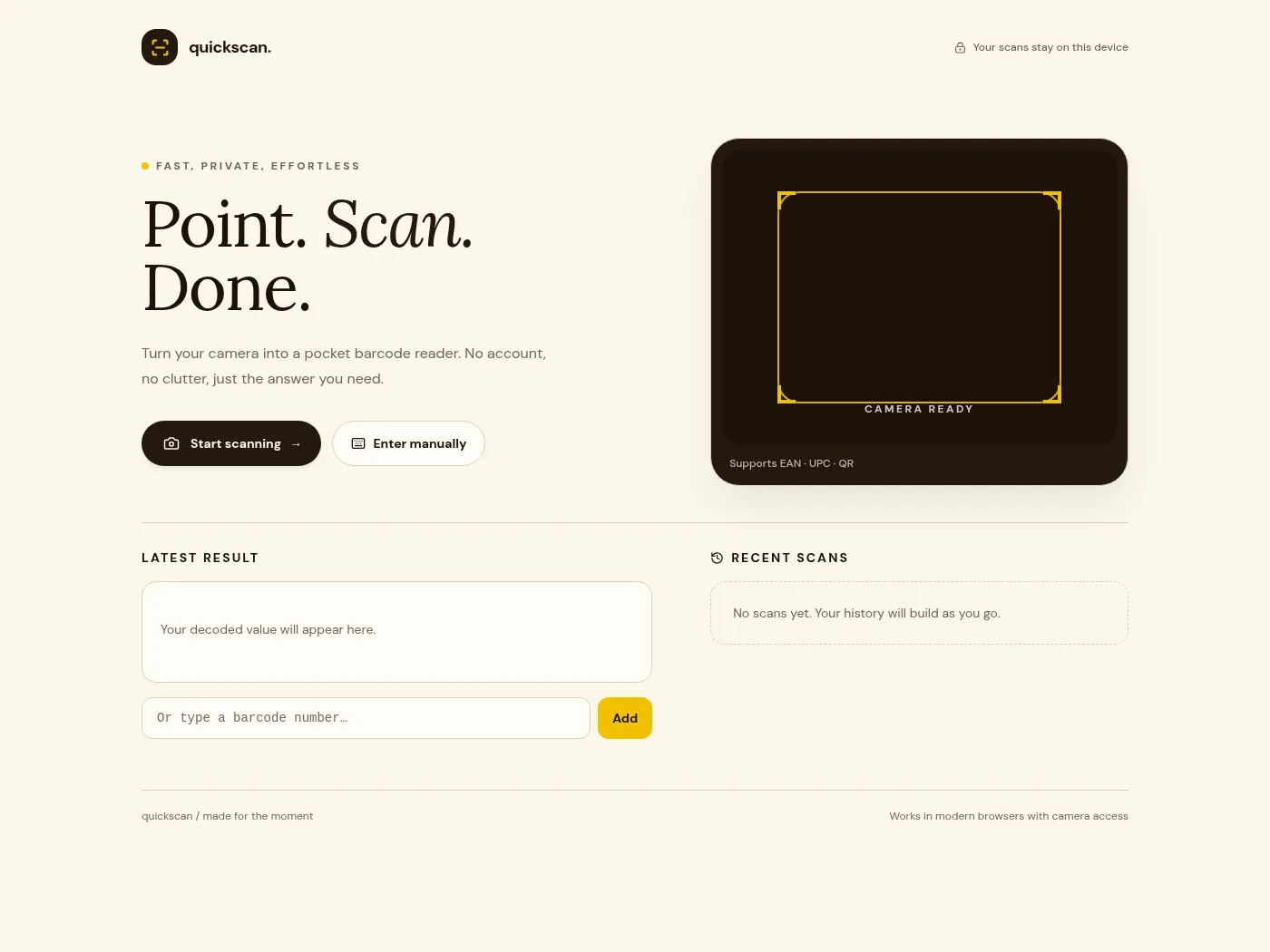 QuickScan Barcode App