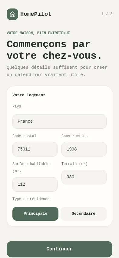HomePilot Maintenance App