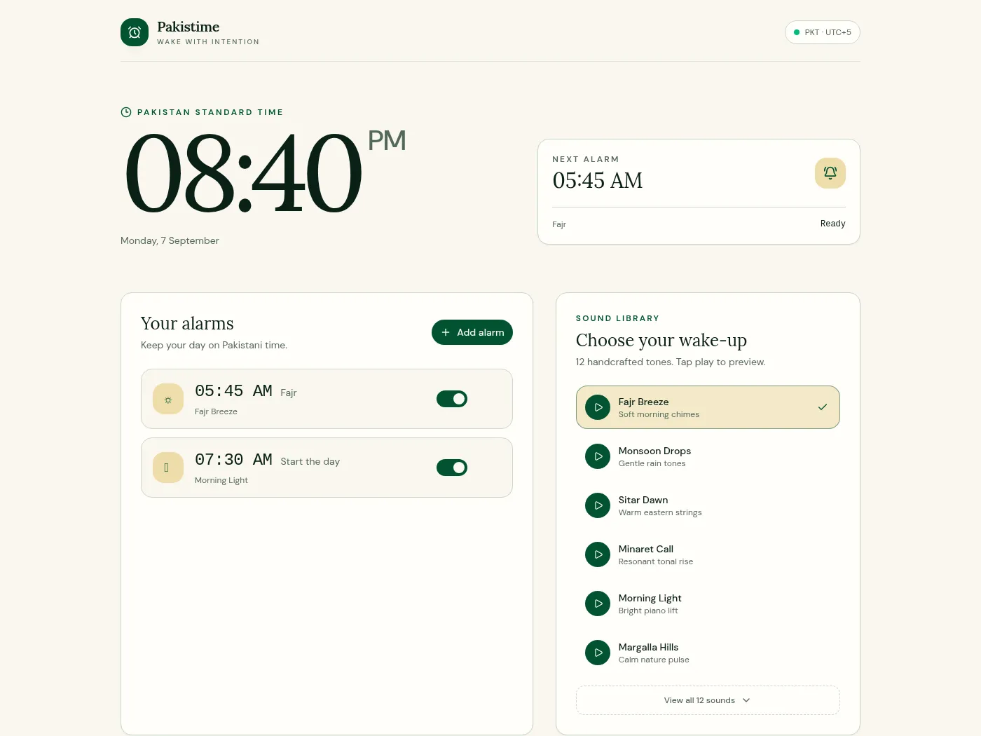 Pakistime Alarm App
