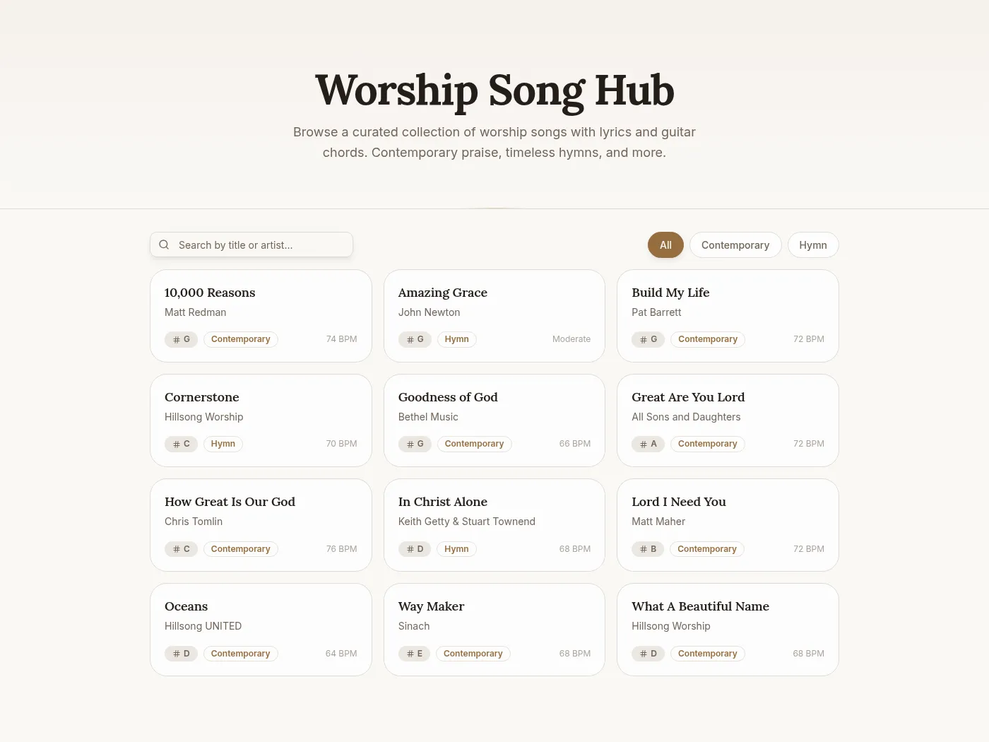 Worship Song Hub