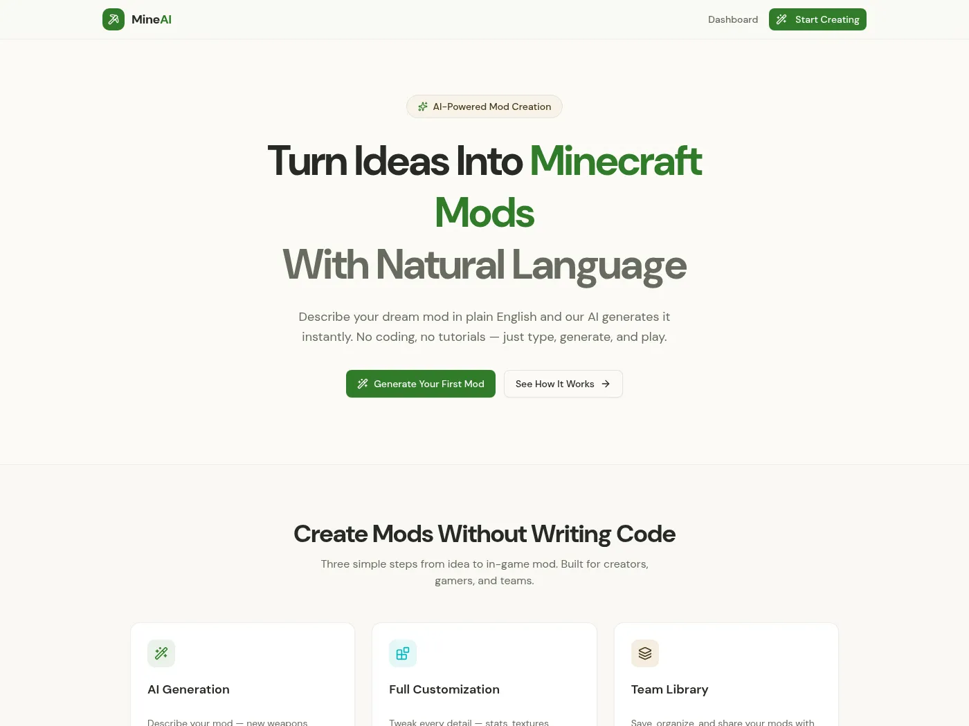 MineAI Mod Creator