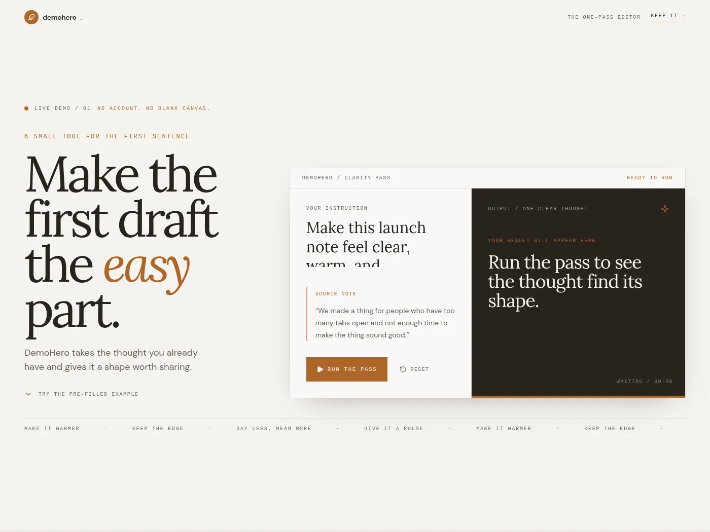 DemoHero Landing Page