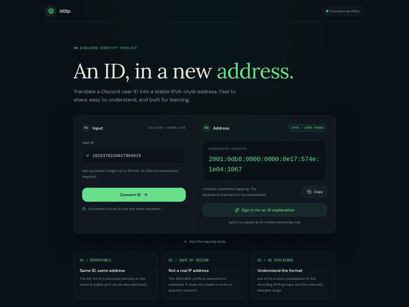 ID2IP Converter