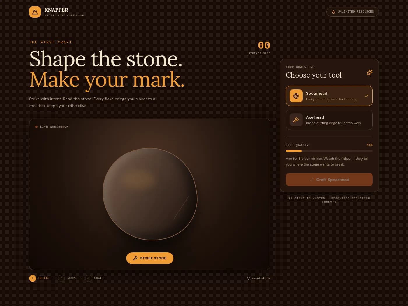 Stone Age Crafting Game
