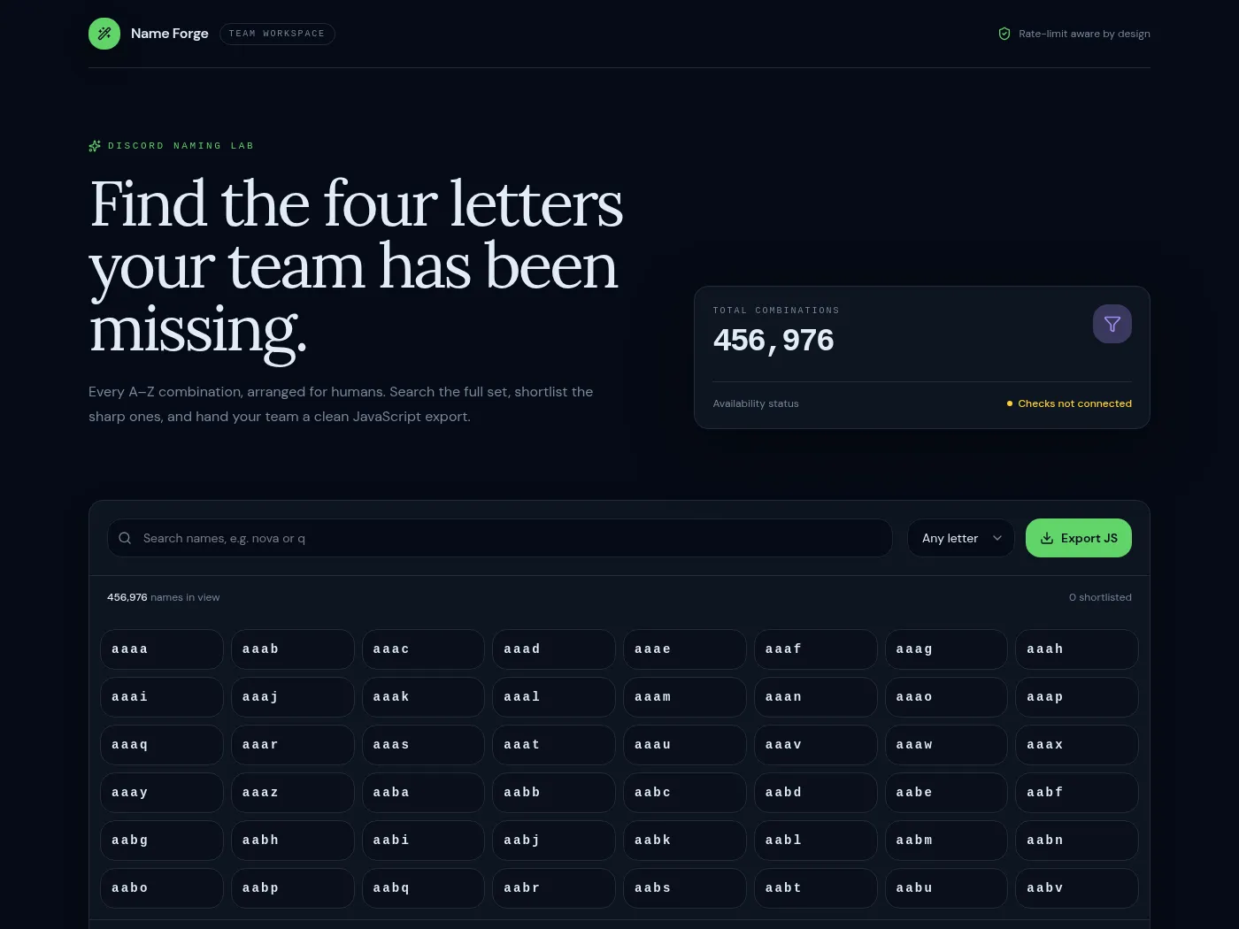 Discord Name Finder