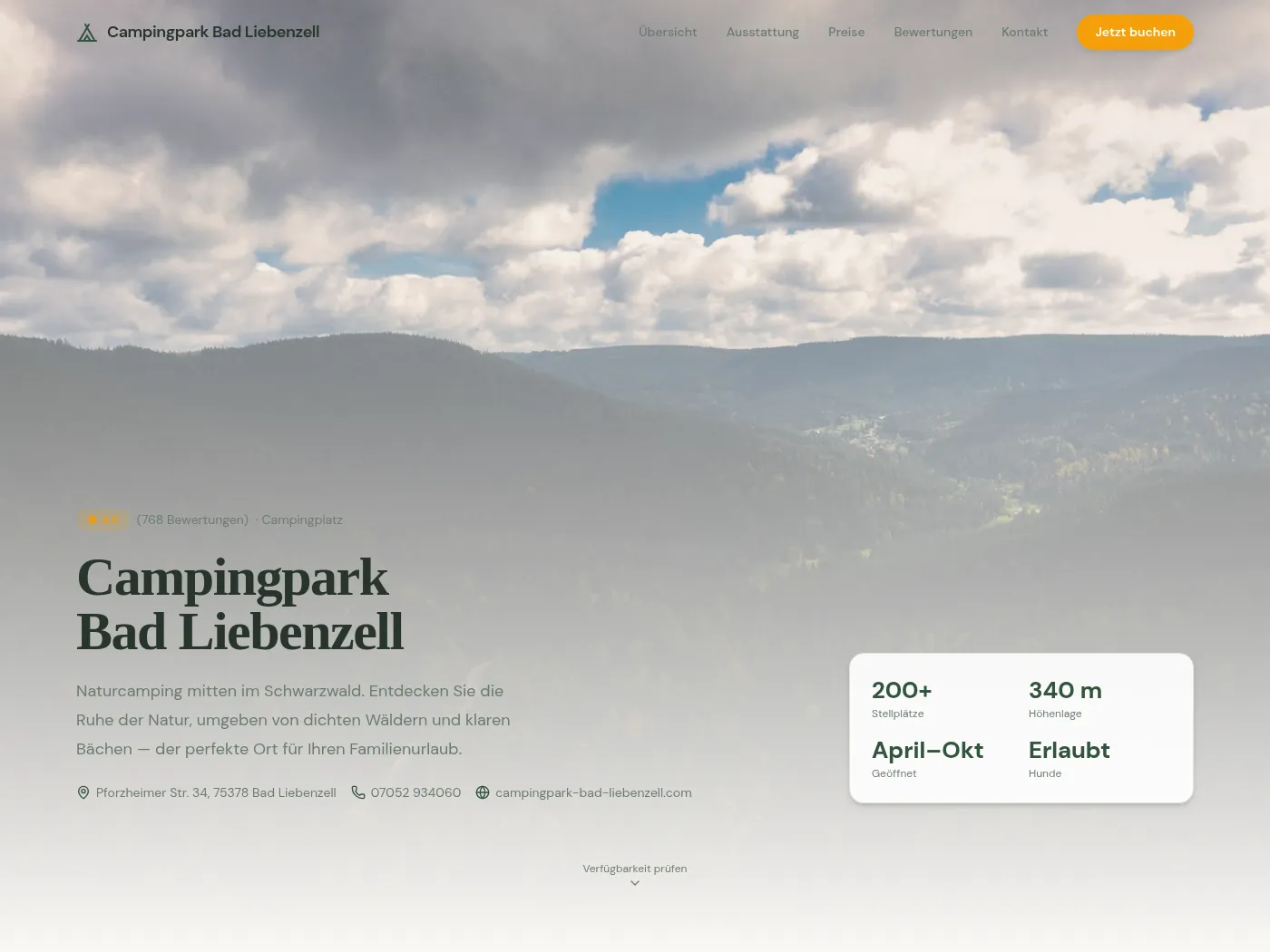 Campingpark Booking Portal