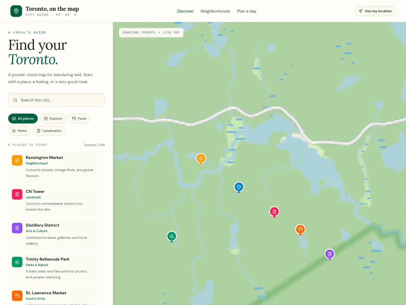 Toronto Map Explorer