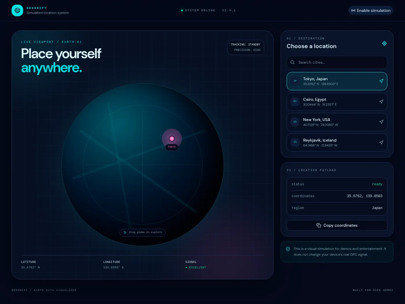 Fake Location Globe