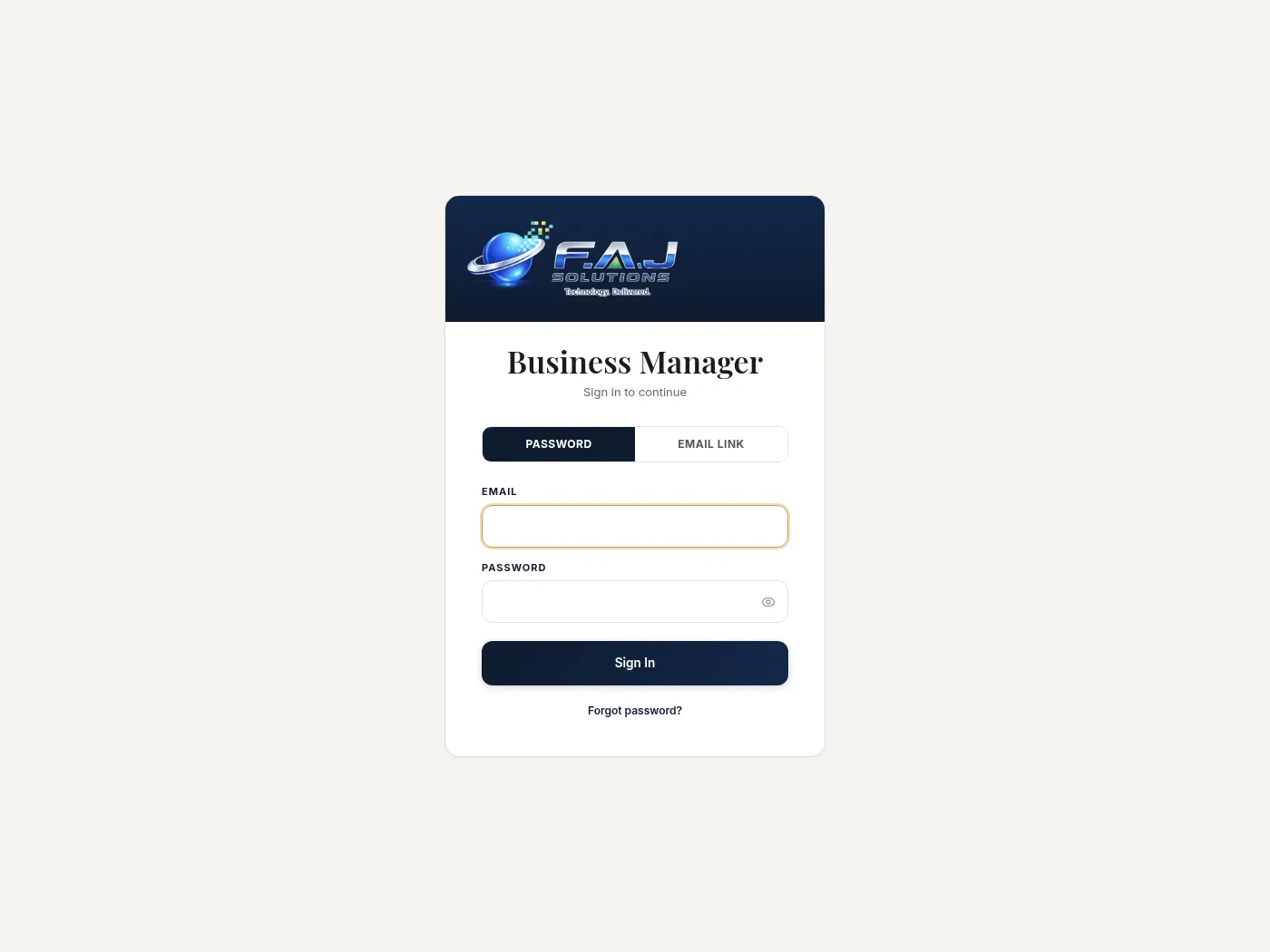 FAJ Business Manager
