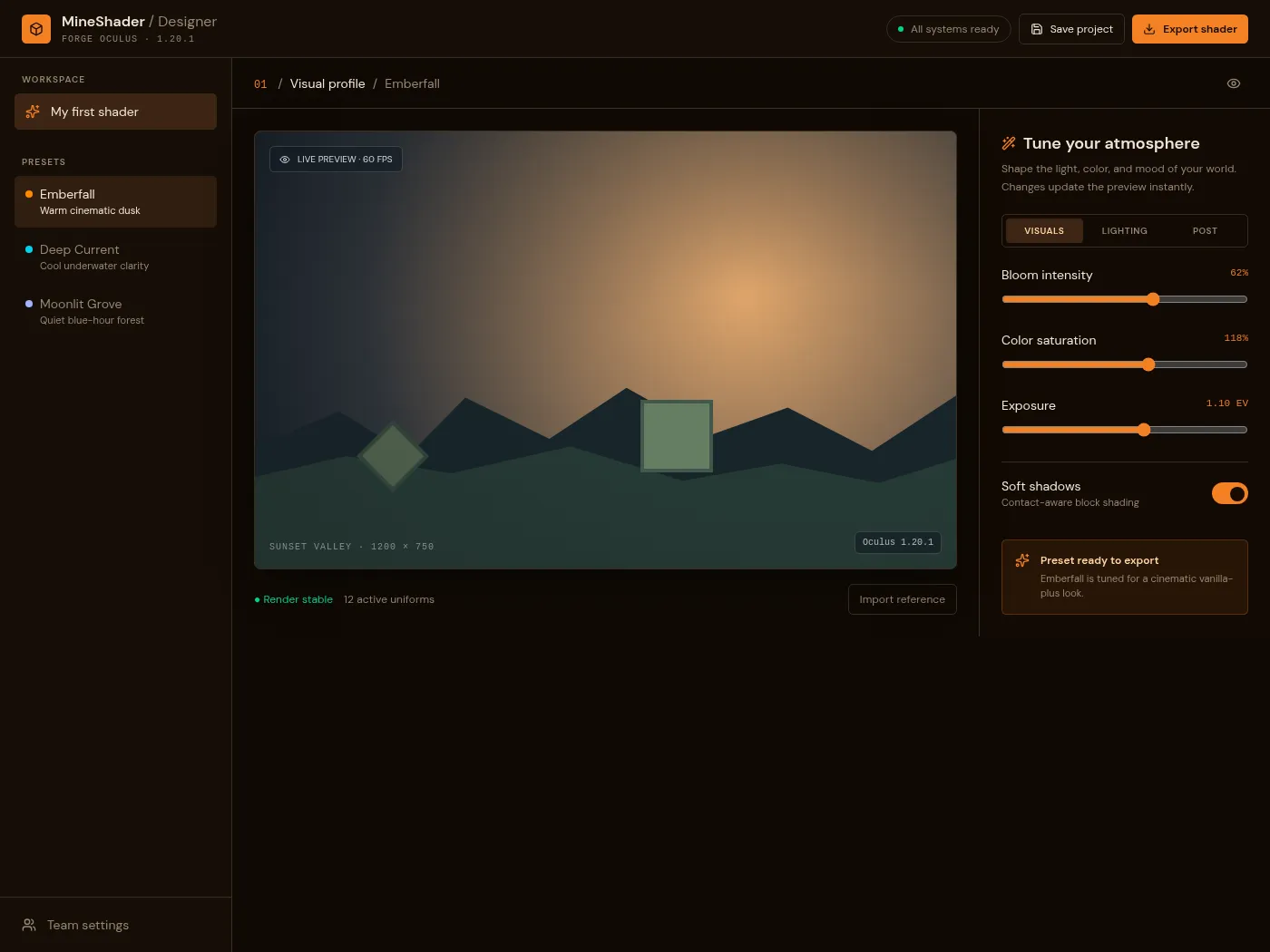 MineShader Designer