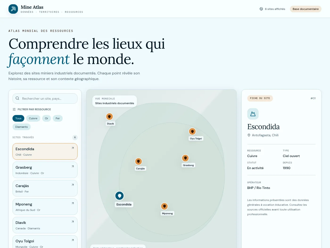 Carte Mines Finder
