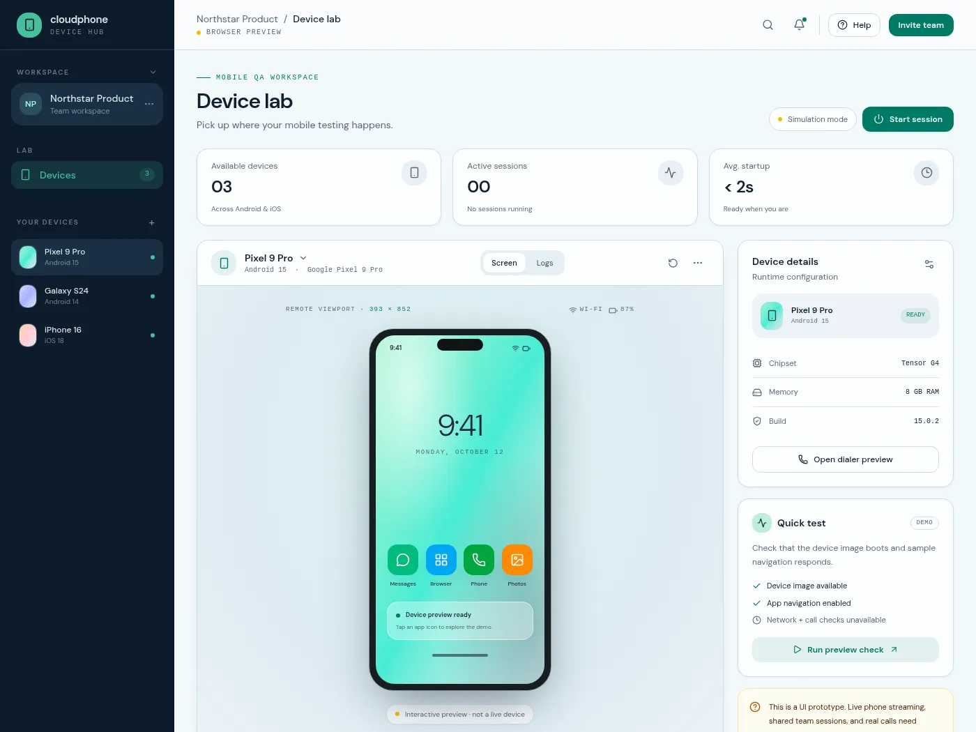 Cloud Phone Device Hub