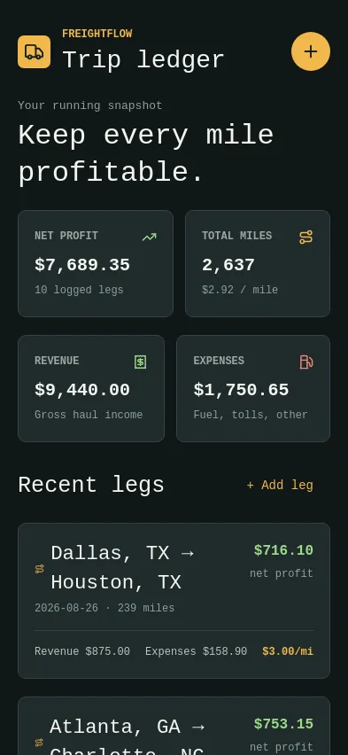 FreightFlow Tracker
