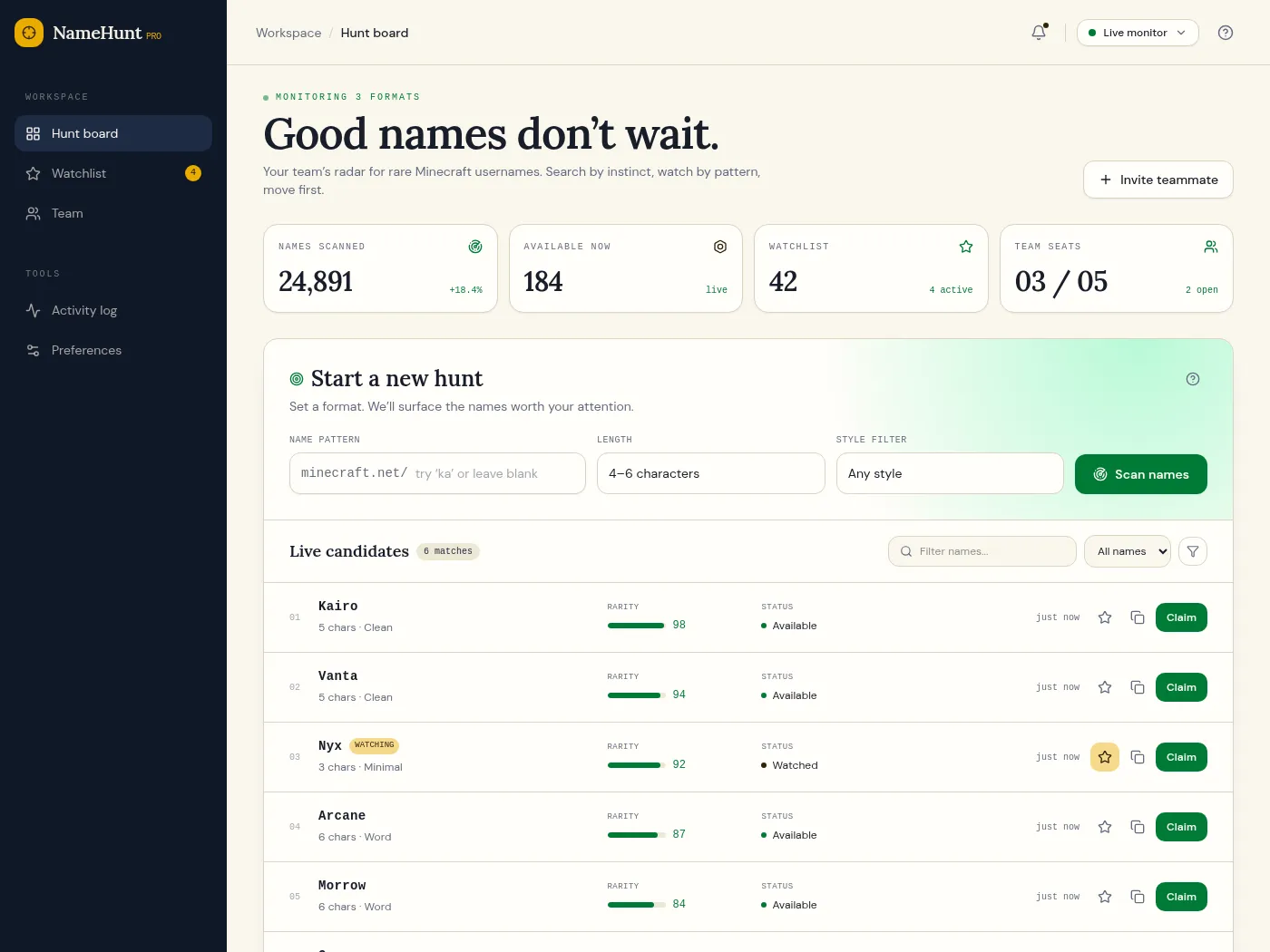 NameHunt Pro